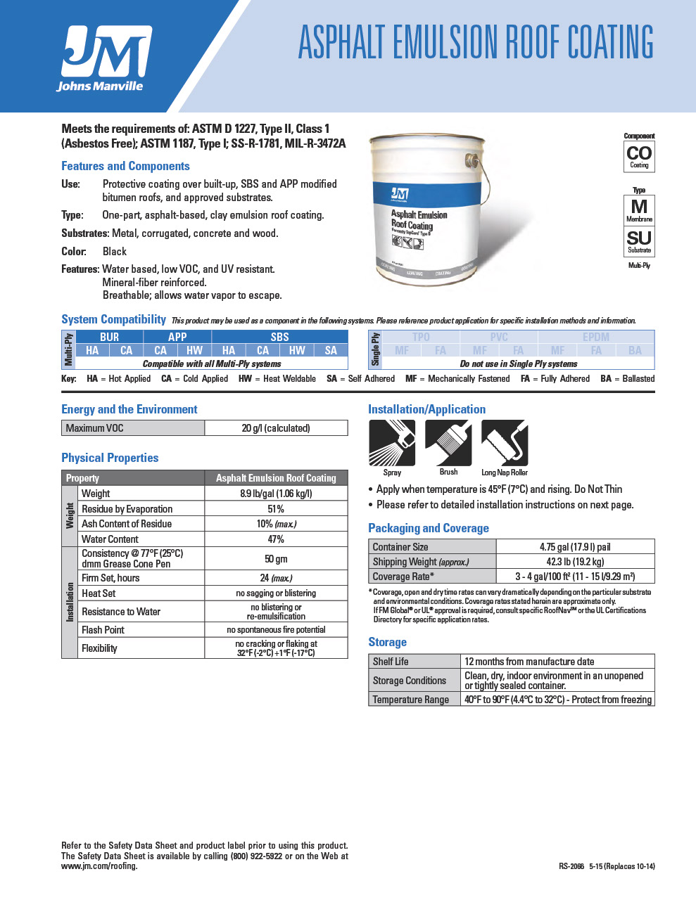 asphalt roofing specification