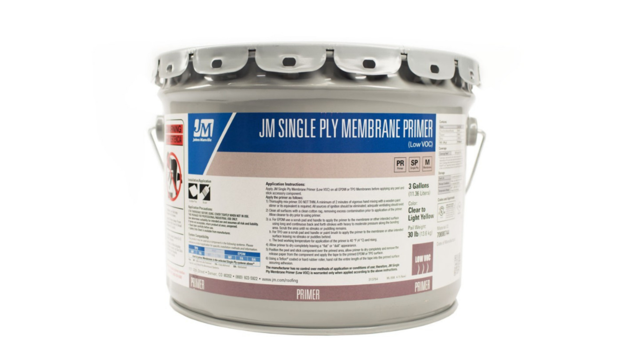 JM Single Ply Membrane Primer - Low VOC | Johns Manville